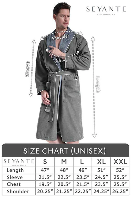 Men's Blue Luxury Microfiber Spa Robe | SEYANTE